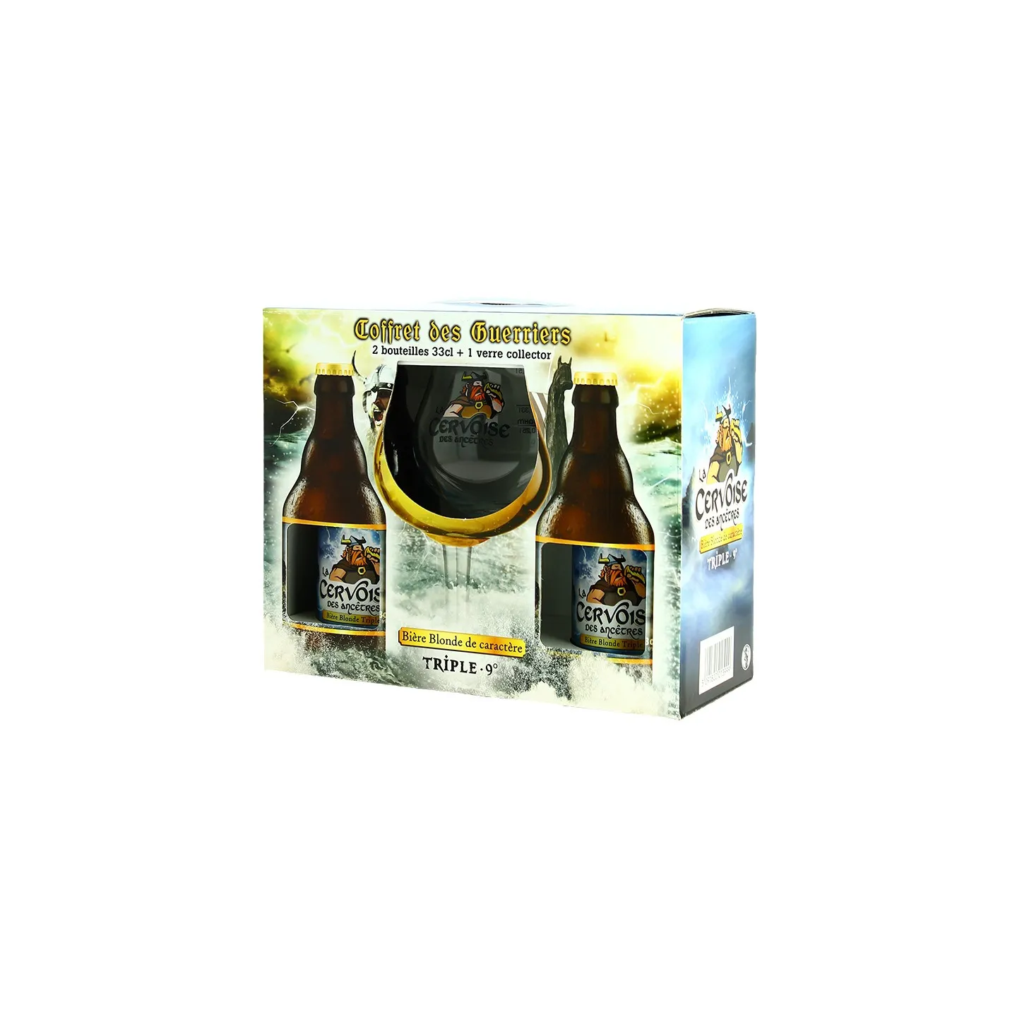 achat Coffret Bière CERVOISE des Ancêtres 2 x 33cl + 1 Verre